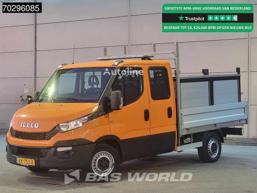 IVECO Daily 35S15 3.0L Open Laadbak Dubbel Cabine 150PK 3,5t Trekhaak kamion s ravnom platformom < 3.5t
