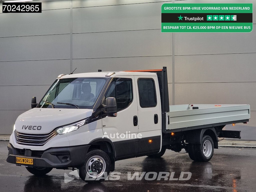 Novi IVECO Daily 35C18 3.0L Automaat 180PK 2025-Model Dubbel Cabine Open la kamion s ravnom platformom < 3.5t