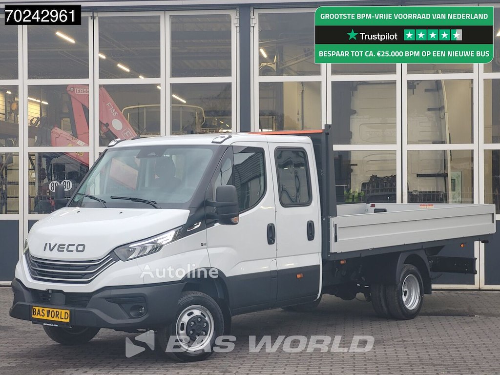 Novi IVECO Daily 35C18 3.0L Automaat 180PK 2025-model Dubbel Cabine Open la kamion s ravnom platformom < 3.5t