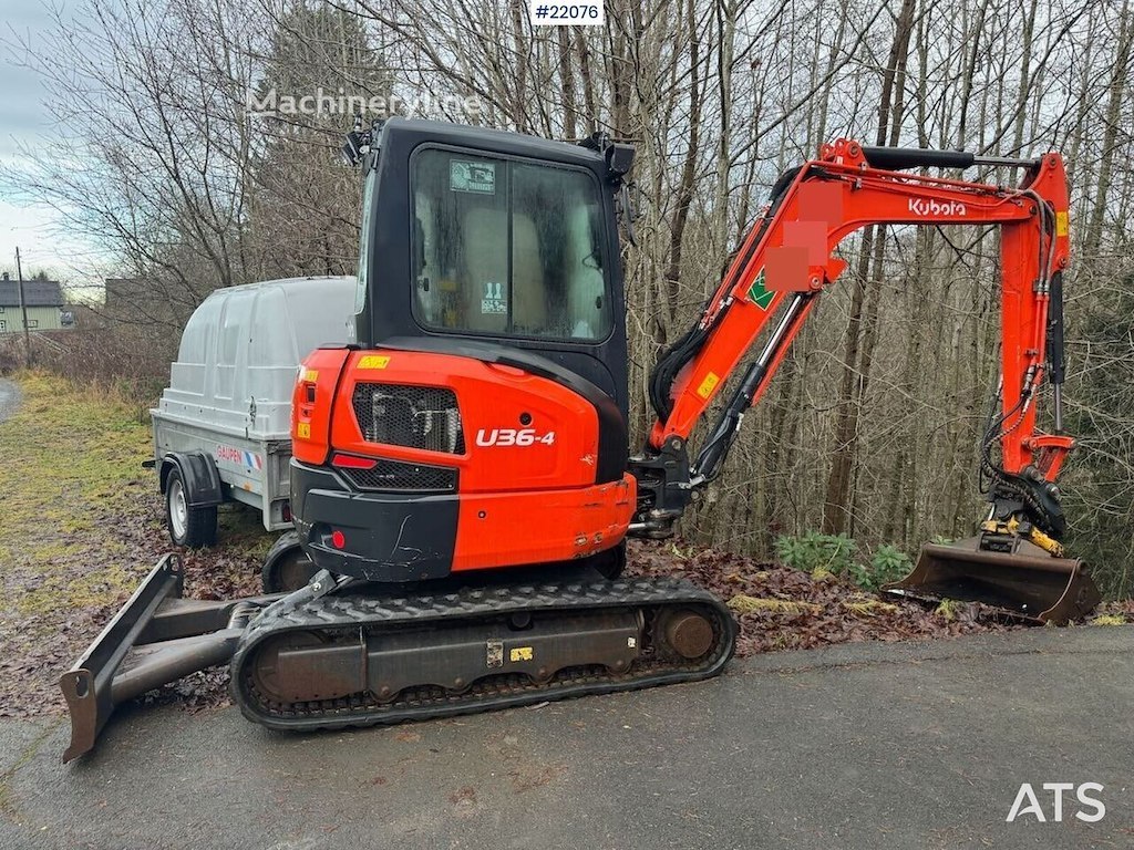 Kubota U36-4 Beltegraver m/ 4 skuffer, rotortilt og klype mini bager