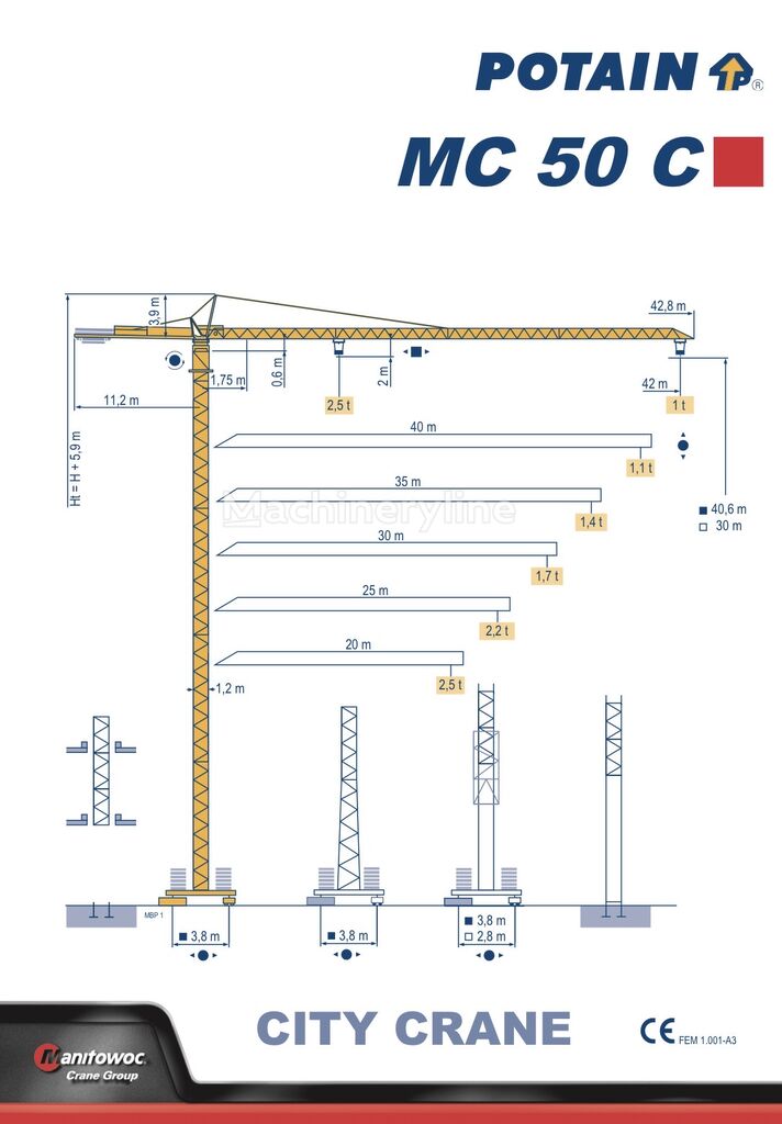 Potain MC50C POD NAEM I ZA PRODAZhBA toranjska dizalica