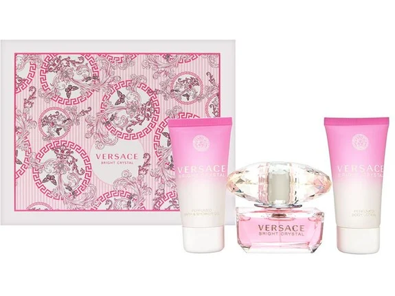 Versace Bright Crystal Gift Set ( 50 ml EDT + 50 ml losion + 50 ml gel za tuširanje )