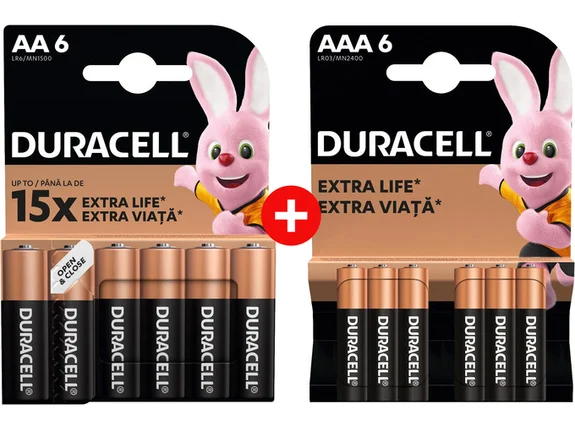 Duracell Baterije Basic AA 6 kom + Duracell Baterije Basic AAA 6 kom