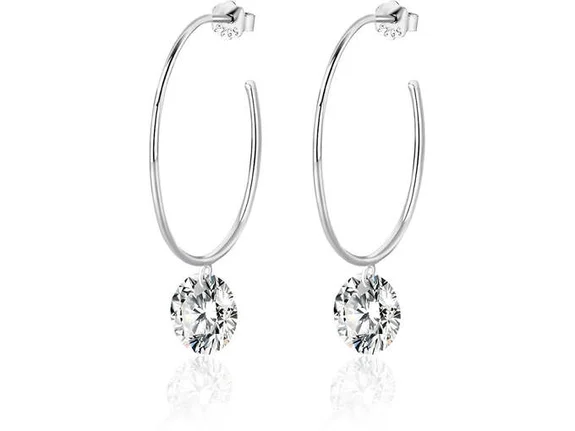 Luxoria Moissanite Noir Mirage Hoops Moissanite minđuše 2 * 2 ct