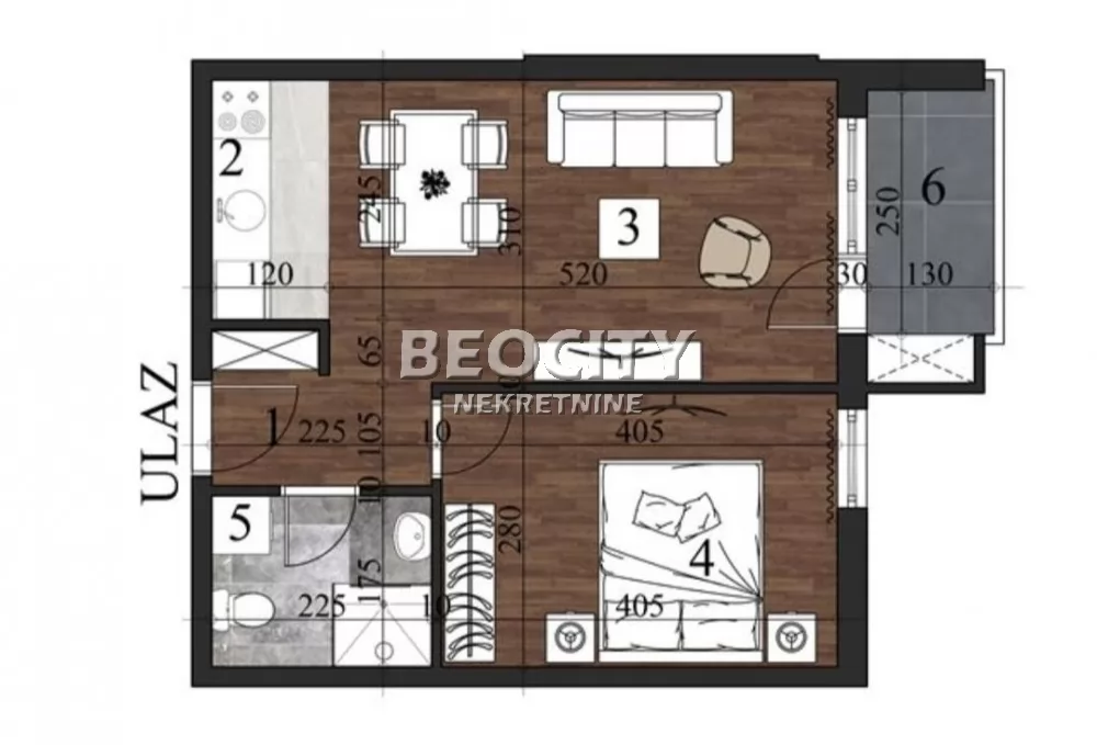 Dvosoban stan, 40 m2, Grbavica ID: 126981