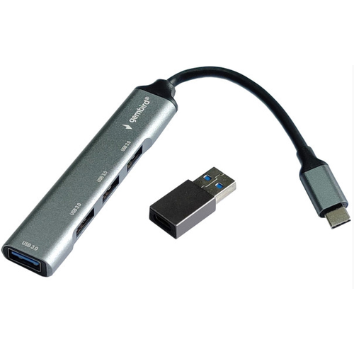 UHB-U3P4-05 ** Gembird HUB Type-C+A to 4*USB3.0 Aluminum ( 688)