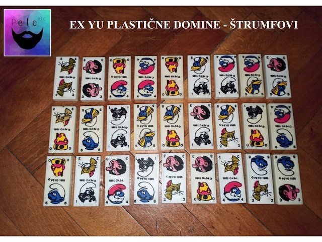 EX YU plasticne domine Strumfovi - TOP PONUDA