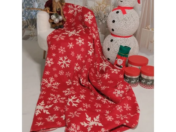 DekorDom Ćebe Eco Blanket 25164A Red Snowflake