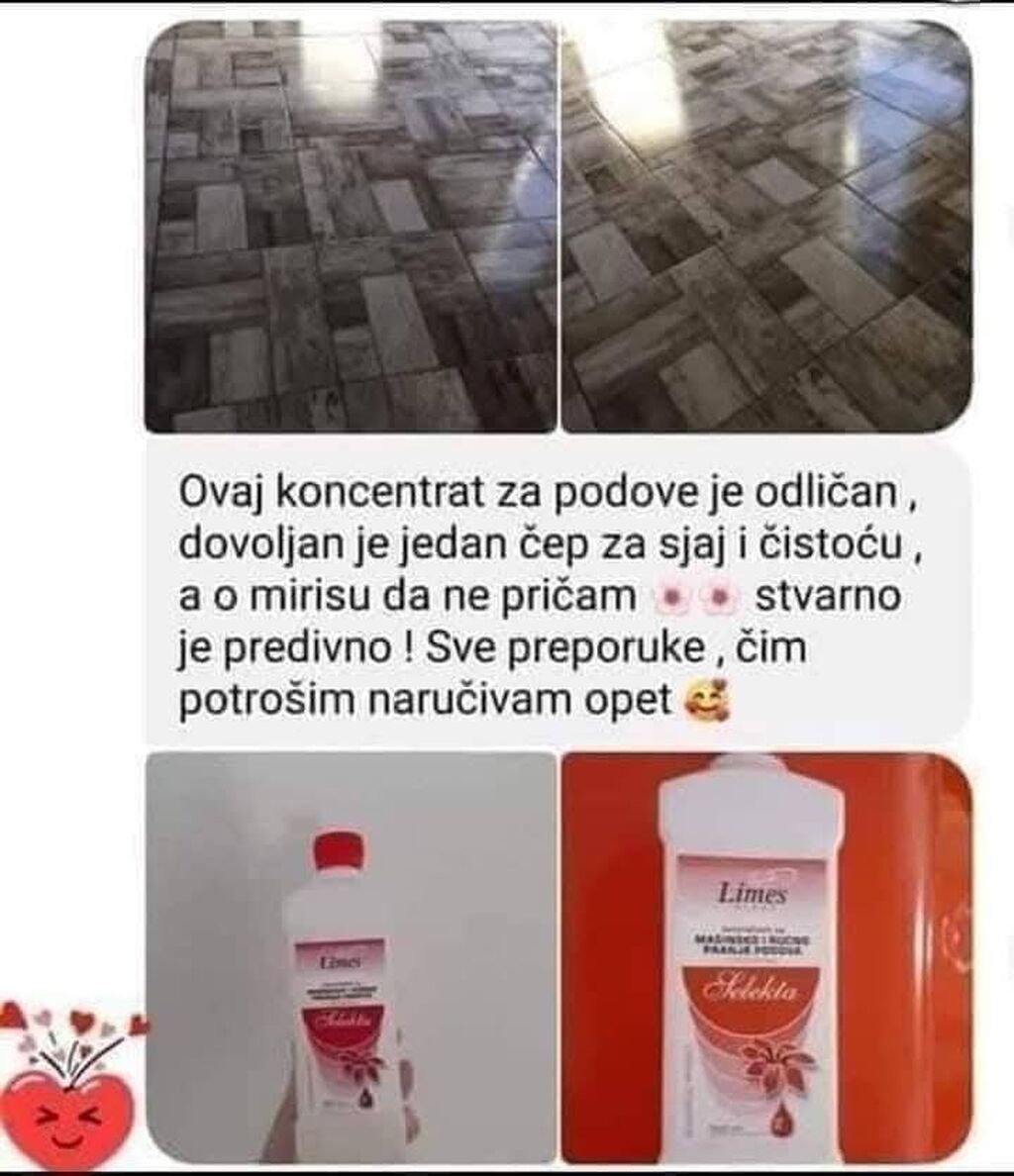 Koncentrat za podove sadrži visok postotak površinski aktivnih