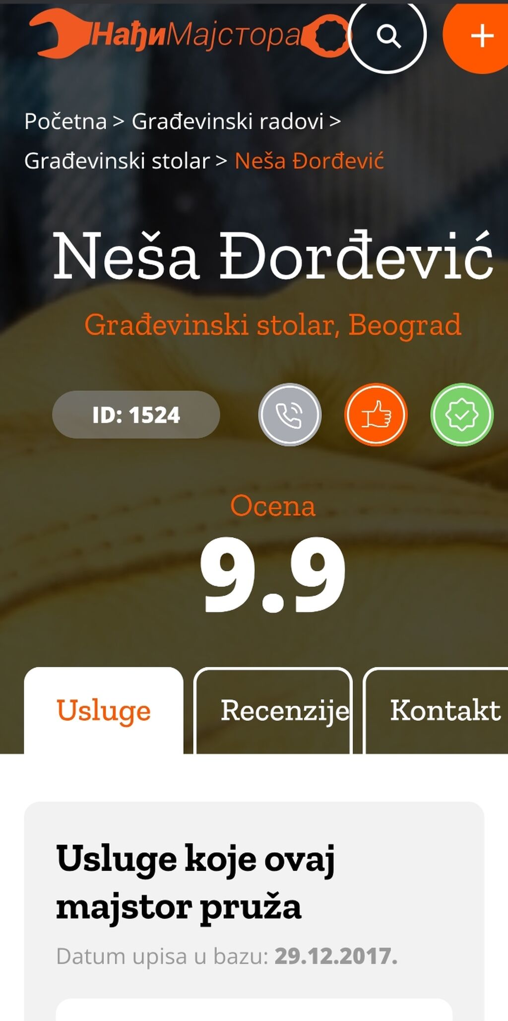 Usluga: Popravka plakara i stolarija – Beograd - Građevinski stolar