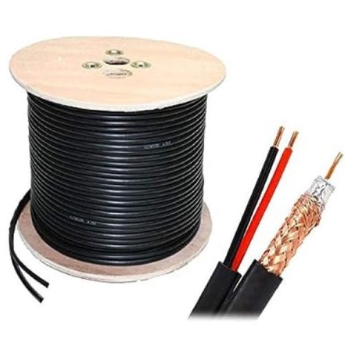 KABL-COAX-RG59+2X0.75 CCA/PVC/300M Koaksialni kabl sa napojnim kablom 2x0,75mm black 300m