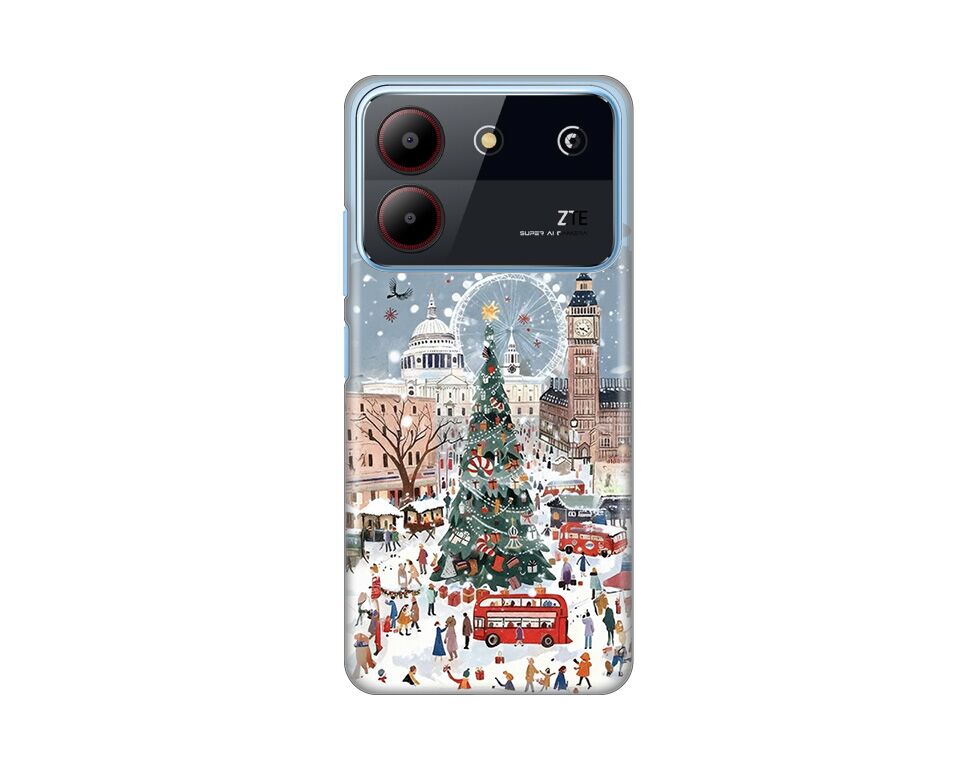 Silikonska futrola PRINT Skin - ZTE Blade A54 Christmas Town