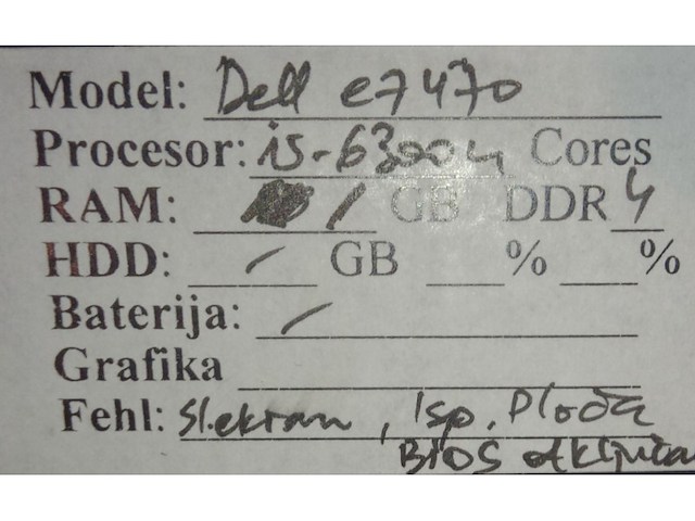 Delovi/Laptop Dell e7470 matična ploča