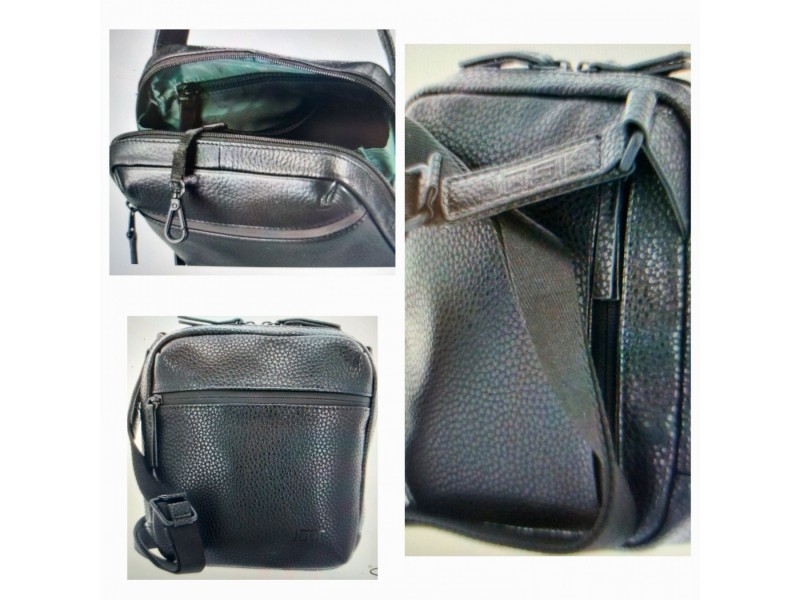 Jost Muska crna kozna crossbody bag