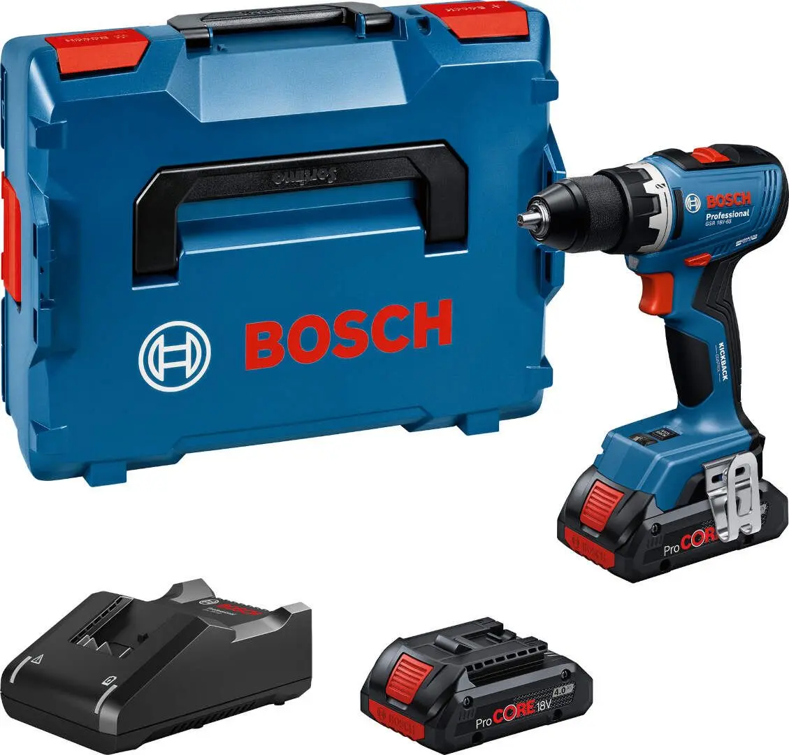 Bosch Akumulatorska bušilica - odvrtač GSR 18V-65, 18V, 2x4,0Ah ProCore + L-BOXX 136 06019N3206