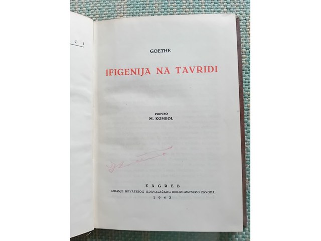 Goethe Ifigenija na Tavridi