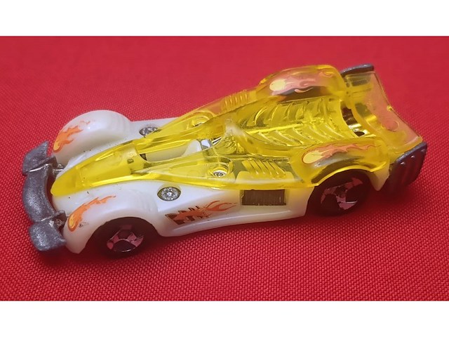 Hot Wheels Road Rocket 1995 White Yellow Flames