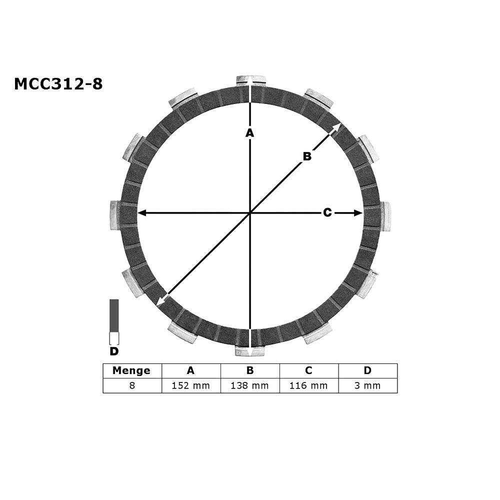 TRW MCC312-8 Lamele set