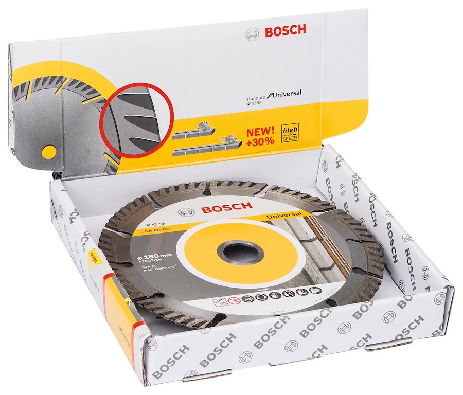 Bosch Dijamantska rezna ploča Standard for Universal 180x22,23 (pakovanje od 10 kom.) 2608615064, 180x22.23x2.4x10mm