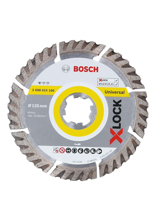 Bosch X-LOCK Standard for Universal 125x22,23x2x10 2608615166, 125 x 22.23 x 2 x 10 mm