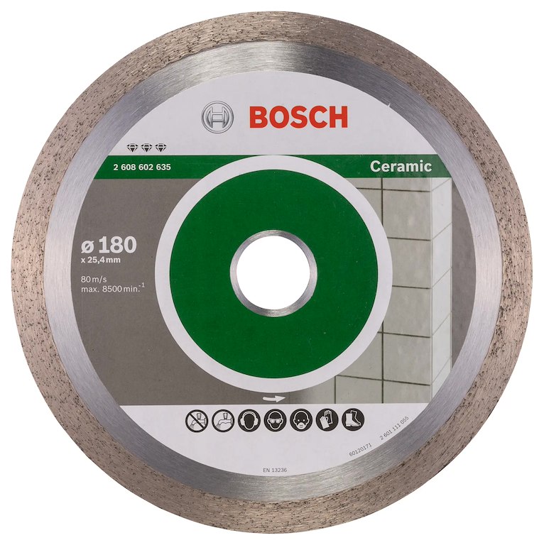 Bosch Dijamantska rezna ploča Best for Ceramic 2608602635, 180 x 25.40 x 2.2 x 10 mm