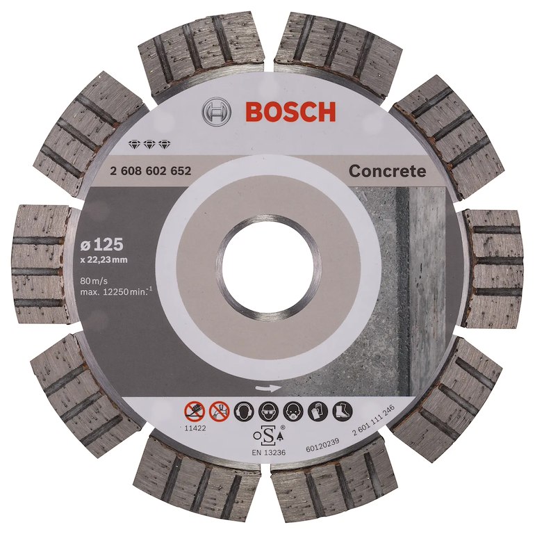Bosch Dijamantska rezna ploča Best for Concrete 2608602652, 125 x 22.23 x 2.2 x 12 mm