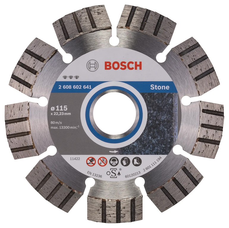 Bosch Dijamantska rezna ploča Best for Stone 2608602641, 115 x 22.23 x 2.2 x 12 mm