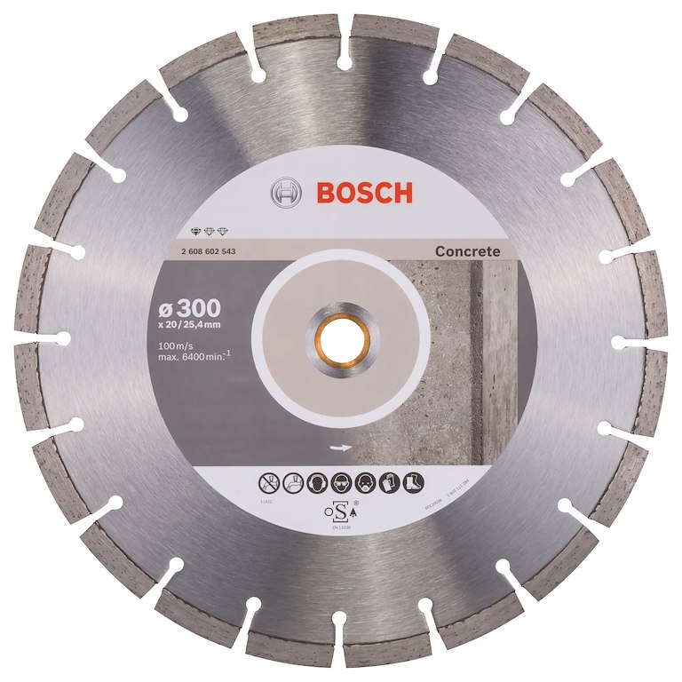 Bosch Dijamantska rezna ploča Standard for Concrete 2608602543, 300 x 20/25.40 x 2.8 x 10 mm