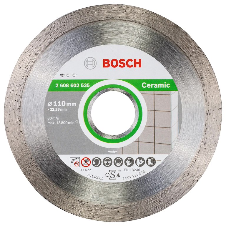 Bosch Dijamantska rezna ploča Standard for Ceramic 2608602535, 110 x 22.23 x 1.6 x 7.5 mm