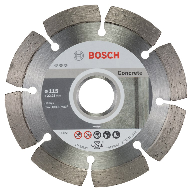 Bosch Dijamantska rezna ploča Standard for Concrete 2608603239, 115 x 22,23 x 1,6 x 10 mm