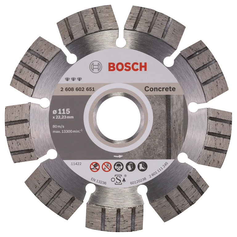 Bosch Dijamantska rezna ploča Best for Concrete 2608602651, 115 x 22.23 x 2.2 x 12 mm