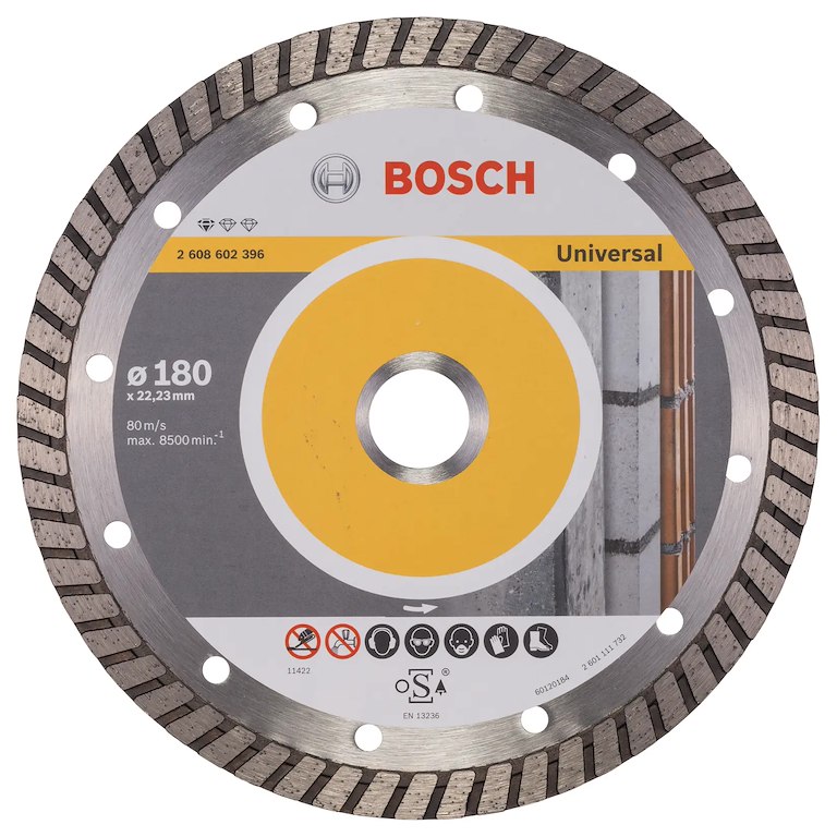 Bosch Dijamantska rezna ploča Standard for Universal Turbo 2608602396, 180 x 22.23 x 2,5 x 10 mm