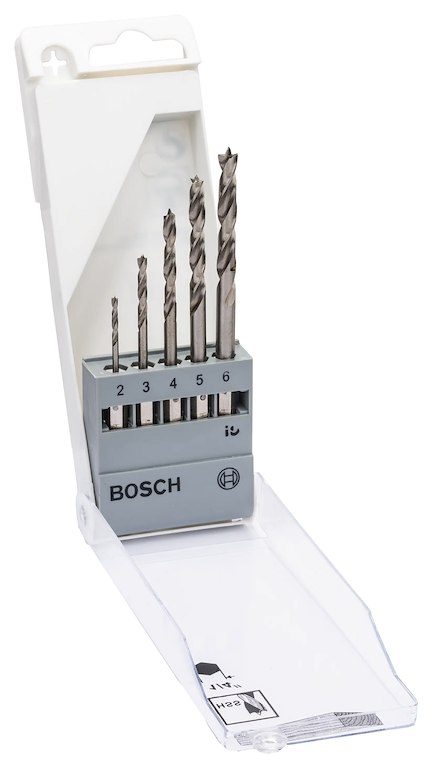 Bosch 5-delni set burgija za drvo sa šestostranim prihvatom 2608595525, 2.0; 3.0; 4.0; 5.0; 6.0 mm