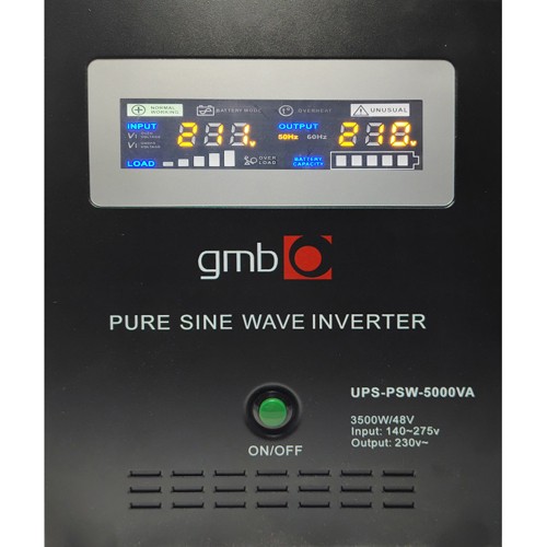 Gembird UPS Sinusni Inverter 5000VA, 3500W, 220V/48V bez baterije | UPS-PSW-5000VA
