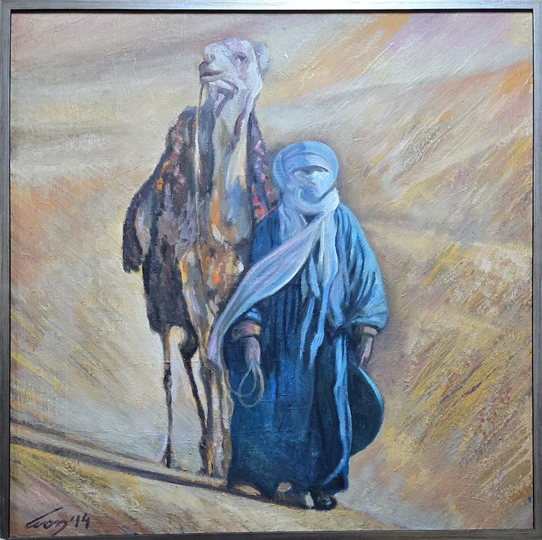 Beduin, Ivan Vanja Milanović, ulje na platnu, 100×100 cm, sertifikat, 38940 dinara