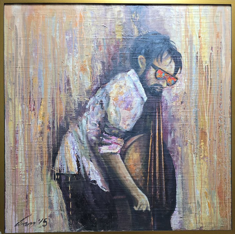 Basista, Ivan Vanja Milanović, ulje na platnu, 100×100 cm, sertifikat, 38940 dinara