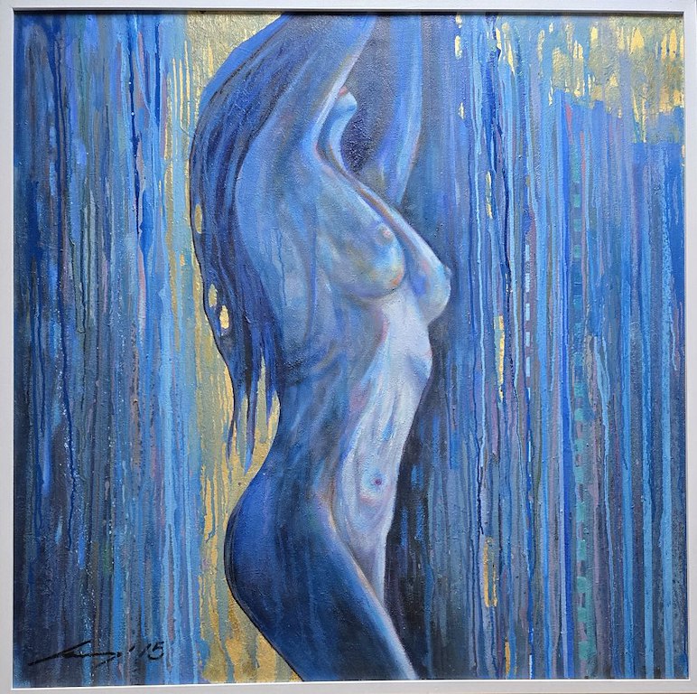 Akt, Ivan Vanja Milanović, ulje na platnu, 100×100 cm, sertifikat, 38940 dinara
