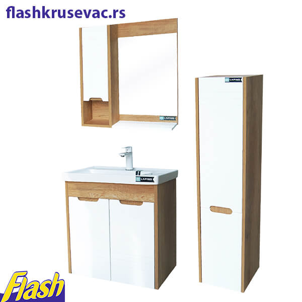 Komplet konzolni lavabo, ogledalo i vertikala – FLORA 60cm