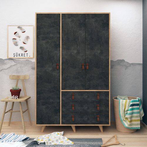 Ormar Chunky Oak u Tamno Sivoj Boji