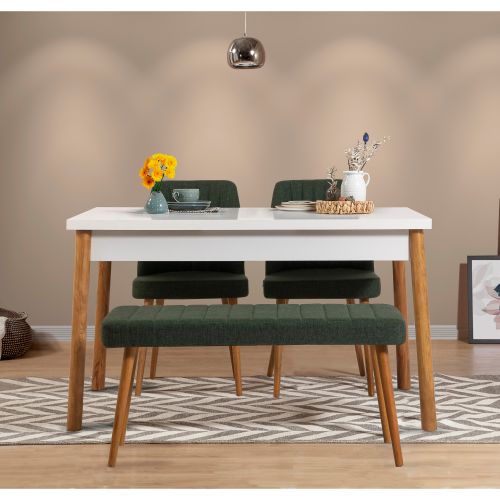 Costa Atlantic Set Stola i Stolica (4 Komada) - Bela i Zelena