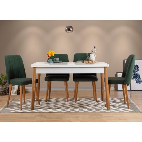 Costa White Atlantice-Zeleni Atlantski Bor Set Stola i Stolica (5 Delova)