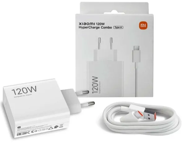 Xiaomi 120W HyperCharge Combo (Type-A) USB-A EU adapter+ kabl Tip-A to Tip-C