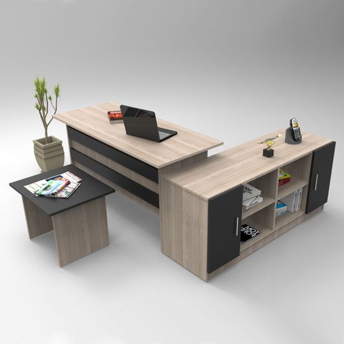 Vo10-Ob Oak Crni Set Nameštaja za Kancelariju