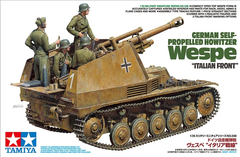 TAMIYA 1/35 German Self-Propelled Howitzer Wespe Italian Front