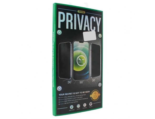 Red Tempered glass zaštitno staklo za iPhone 14 Pro Max 6.7 - privacy, 2.5D, full glue, crni