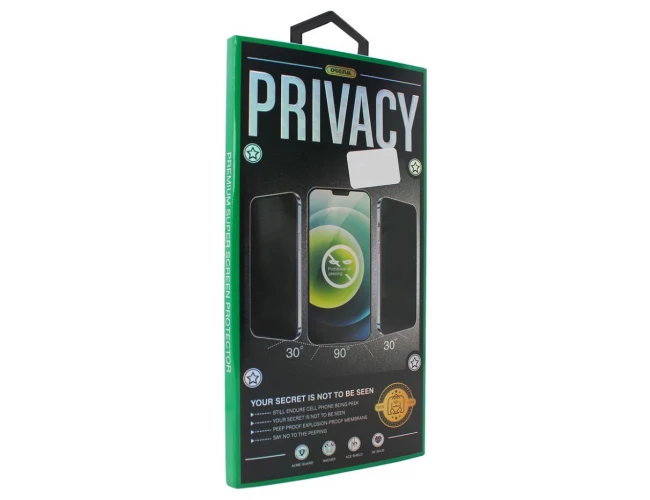 Red Tempered Glass Privacy zaštitno staklo za iPhone 15 Pro Max 6.7 - 2.5D, full glue, crni