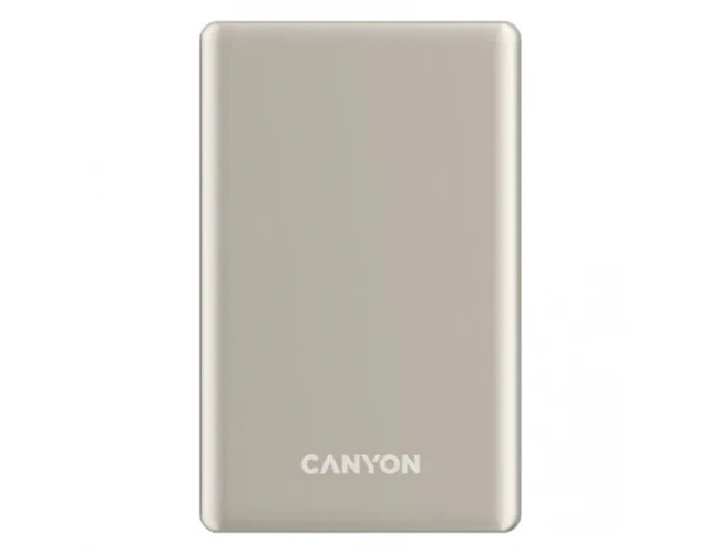 Canyon PD20W power bank - 5000 mAh, PD 20W, slim, magnetic, bež