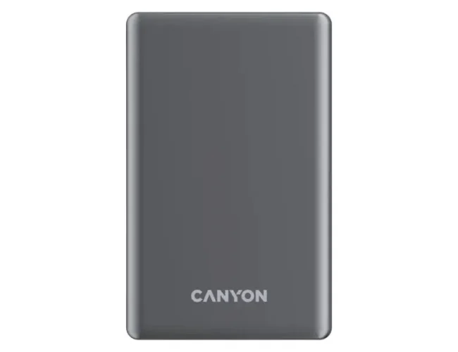 Canyon PD20W Power Bank - 5000 mAh, PD 20W, Magnetic, Dark Grey