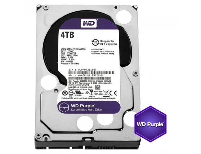 WD WD43PURZ Hard disk 3.5" - 4TB, 5400RPM, 256MB, SATA3, WD Purple 247