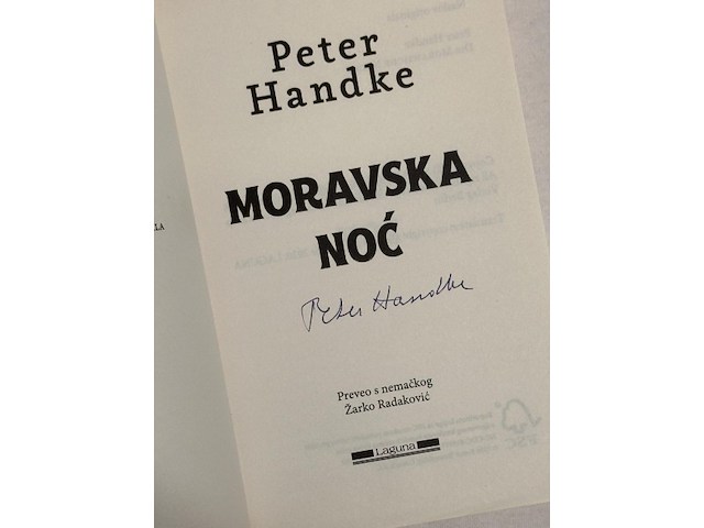 POTPISANA KNJIGA Moravska noć - Peter Handke